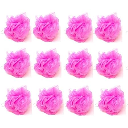 Amazon.com: Loofah Lord 12 Pink Bath or Shower Sponge Loofahs Pouf Mesh ...