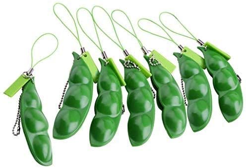 Xrten 7 Pcs Squeeze Fidget Bean Toy Squishy Keychain Extrusion Bean for ...
