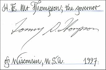 Amazon.com: Tommy G. Thompson - Signature : Collectibles & Fine Art
