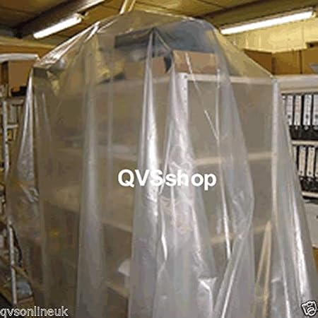 QVS Shop 2M X 20M Extra Thick Clear Heavy Duty Polythene Sheeting 250Mu ...