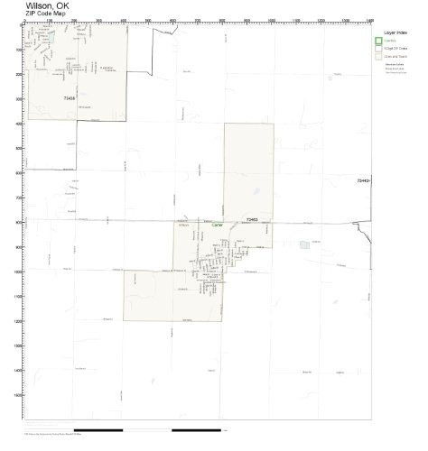 Amazon.com : ZIP Code Wall Map of Wilson, OK ZIP Code Map Laminated ...