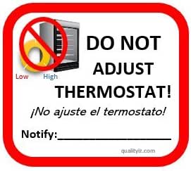 Amazon.com: Do Not Adjust Thermostat, Bilingual Adhesive Labels (50pk ...