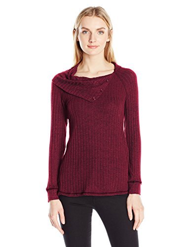 French Laundry Women's Long Sleeve Split Funnel Neck Raglan Cozy Top ...