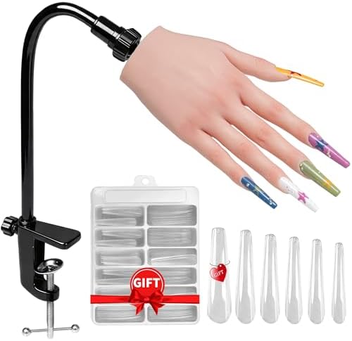 Veikmv Practice Hand for Acrylic Nails - Silicone Nail Practice Hand ...