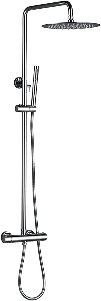 Thermostatic Shower Mixer Set, Multi-Function Wall Mount Exposed Shower ...