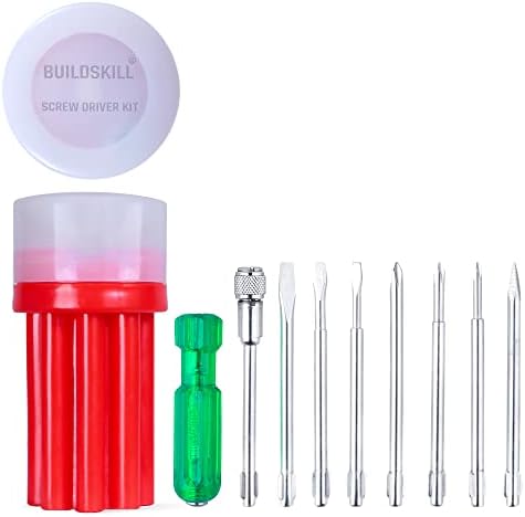 Buildskill Screwdriver Set, 8-in-1 Screw Driver Tool Set Kit, Tester ...