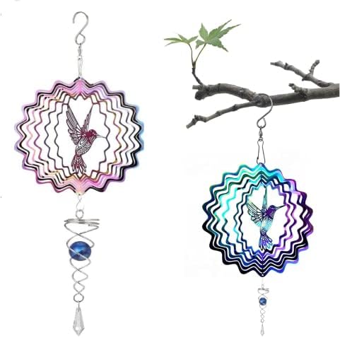 CYNNXIA Wind Spinners for Garden, Hummingbird Hanging Wind Spinners 3D ...