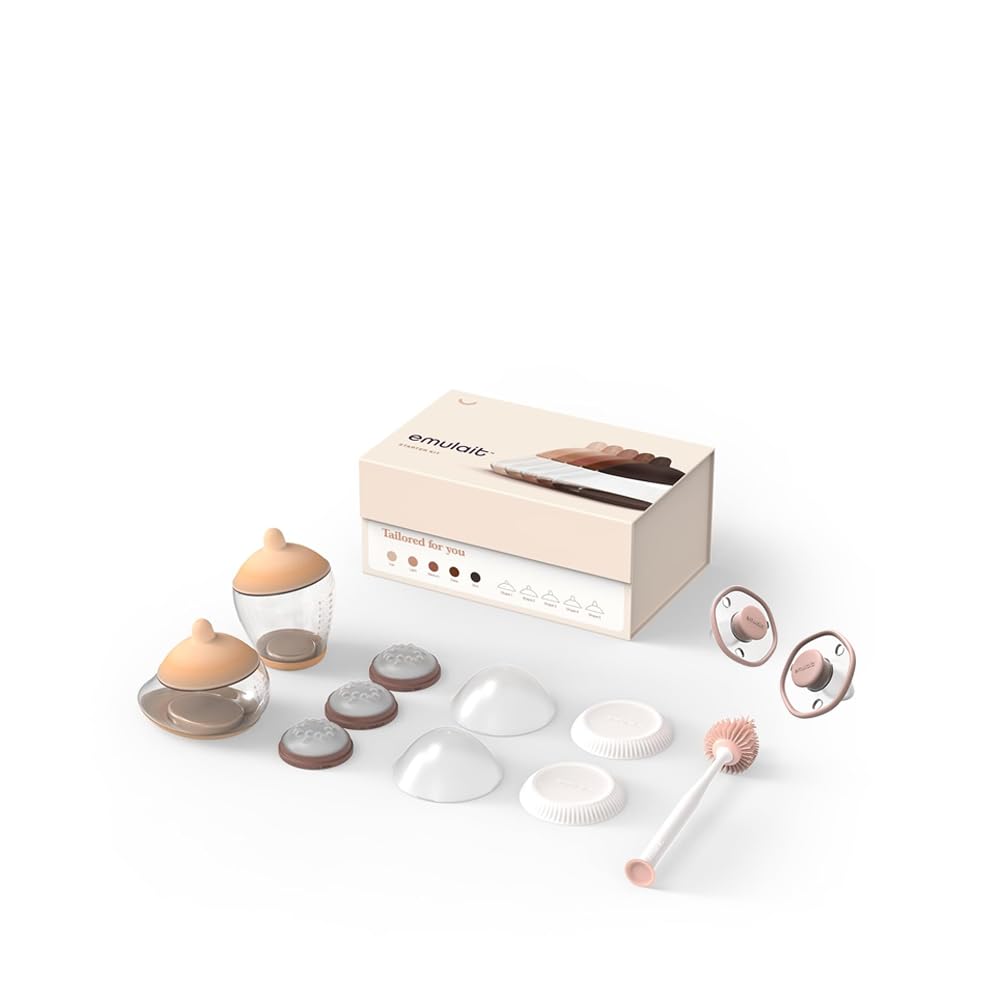 Amazon.com : Emulait Baby Bottle Starter Kit - Shape 2, Light Color ...