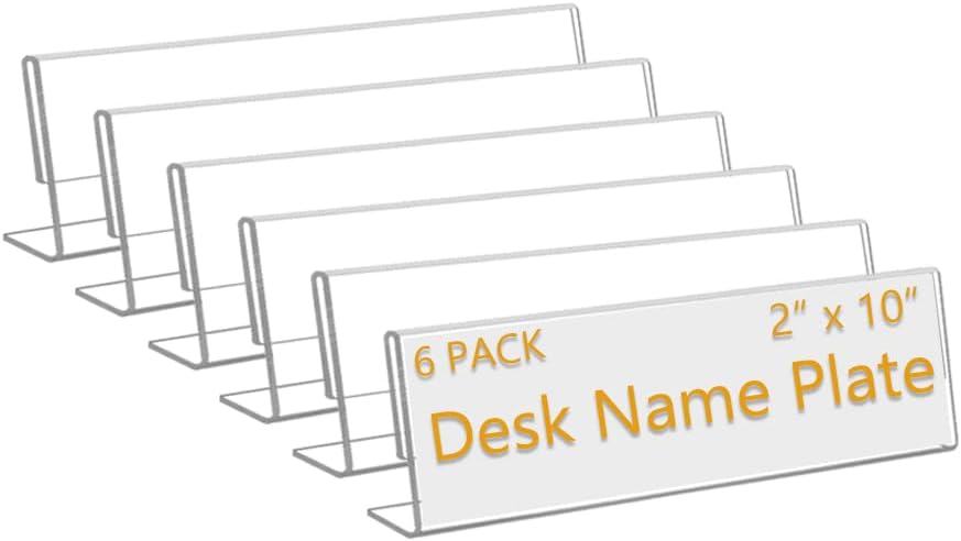 Amazon.com: 6 Pack 10"W x 2"H Acrylic Office Name Plates Name Labels ...