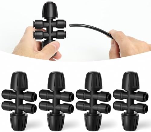 Amazon.com : 4 Packs 1/2''to 1/4''Barbed Tee Quick Connector,Drip ...