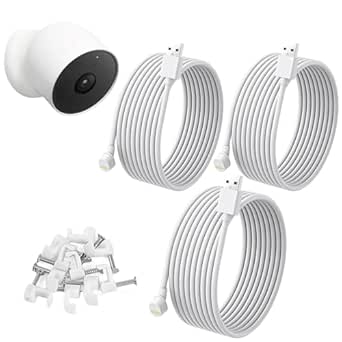 Amazon.com: 34FT Power Charging Cable Compatible with Google Nest Cam ...