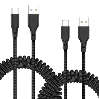 Amazon.com: Eettvekd Coiled Carplay Car Charger Fast Charging，[2-Pack ...