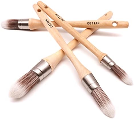 COTTAM Synthetic Sash Brush Set | Round Brushes | Set Of 4 | For ...