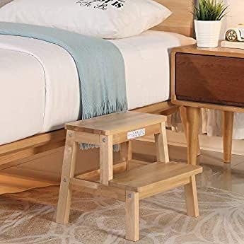 Classic Sheesham Wood Step Stool 2 Tier Folding Stool for Drawing Room ...