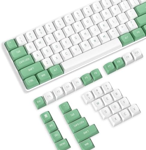 PBT Grey White Keycaps Set Cherry Profile 141 Keys Custom Dye-Sub ...