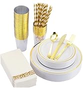 Amazon.com: ISFANGCO 50 Pack Pre Rolled Rose Gold Plastic Silverware ...
