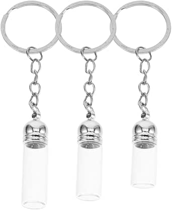 Amazon.com: Ipetboom Wish Bottle Keychain 3pcs Mini Glass Bottle with ...