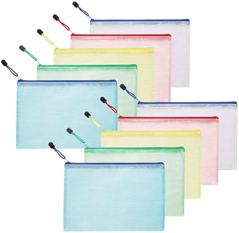 5 Pcs Plastic Wallets A4 Folder File Zip Bags Zipped Wallets - Extra ...