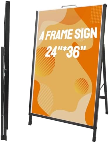 Amazon.com: SENZHIYI Heavy Duty 24x36 Inch Folding A Frame Sign, All ...