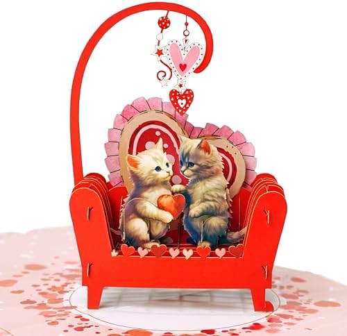 CUTPOPUP Cat Couple, Valentines Day Card Pop Up, Anniversary Card, 3D ...