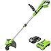 Amazon.com : Greenworks 24V 12-Inch Cordless String Trimmer/Edger (Gen ...