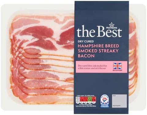 Morrisons The Best Dry Cured Smoked Streaky Bacon, 210g : Amazon.co.uk ...