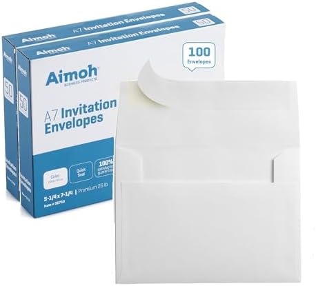 Amazon.com : 50 White A7 SELF Seal 5x7 Envelopes - Fits 5 x 7 ...
