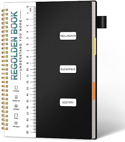 Amazon.com : Regolden-Book A5 Subject Notebook… (3 Subject, Black ...
