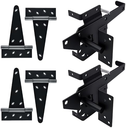 Yuluoxiang Gate Hardware Kit, Heavy Duty Self Locking Gate Latches and ...