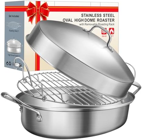 Amazon.com: KITESSENSU Extra Large Roasting Pan with Lid - Nonstick ...