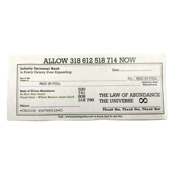 Tarot Supplies - New Moon Abundance Cheque- Pack of 24 : Amazon.in ...