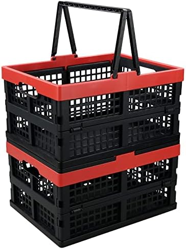 Amazon.com - Jandson 2 Packs Plastic Folding Storage Crate with Handle ...