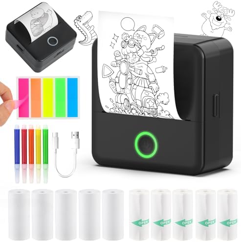 Amazon.com: HuiJuKeJi Mini Portable Sticker Printer,Bluetooth Thermal ...