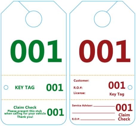 Amazon.com : Vehicle Service Hang Tags,Double-Sided Service Dispatch ...