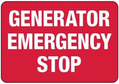 Amazon.com: Generator Emergency Stop Safety & Compliance - OSHA & ANSI ...