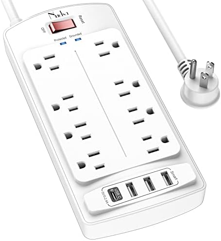 Amazon.com: 6FT Surge Protector Power Strip, Nuetsa Extension Cord with ...