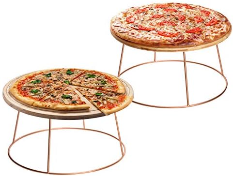 Amazon.com | MyGift Modern Gold Tone Metal Wire Spiral Pizza Pan ...