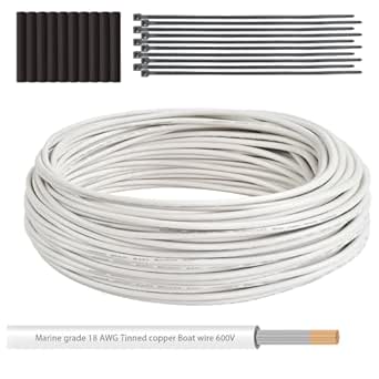 Amazon.com: Matugajp 18 Gauge Marine Grade Primary Wire Tinned Copper ...