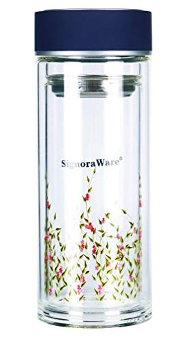 Signoraware Aqua Double Wall Glass Water Bottle, 450ml/19mm, Clear ...