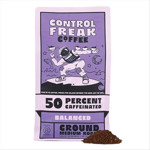 Control Freak Coffee Balanced – 50% Caffeine Ground Coffee (12 Oz ...