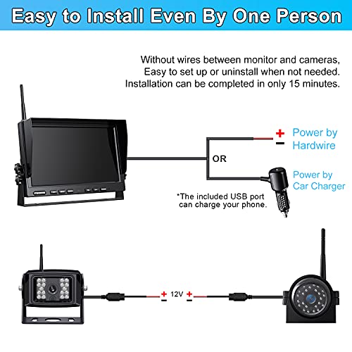 Fookoo HD 10 Wireless Backup Camera System for RV/Truck/Trailer - 1080P ...