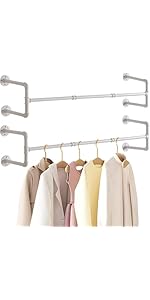 Amazon.com: IBUYKE Industrial Pipe Clothes Rack, 50 Inch Wall Mounted ...