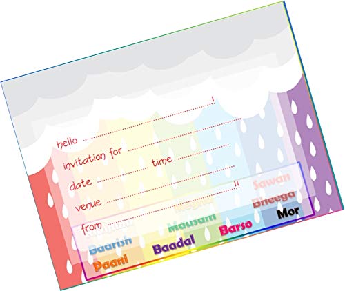 PartyStuff Cards - Monsoon Invitation Card 4 : Amazon.in: Home & Kitchen