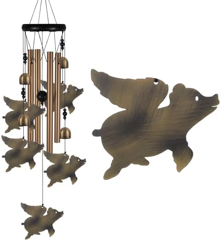 Amazon.com : Midwest-CBK Flying Pig With Wings Bell Wind Chime Cast ...