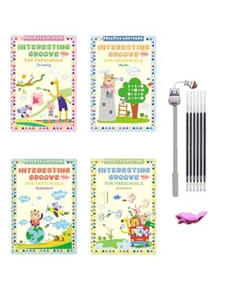 Amazon.com: ACEES Grooved Handwriting Workbooks,Magic Writing Copybook ...