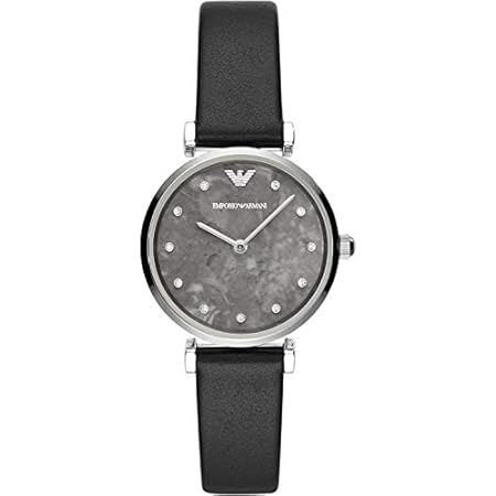 Emporio Armani Damen Analog Quarz Uhr mit Leder Armband AR11149 ...