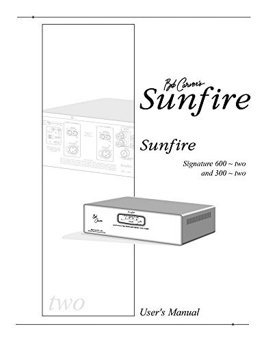 Instruction Manual for Carver Sunfire 300X2 600X2 Amplifier Owners ...