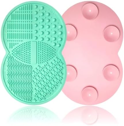 Amazon.com: 2 Pcs Silicone Make Up Brush Cleaning Mat, Makeup Brush ...
