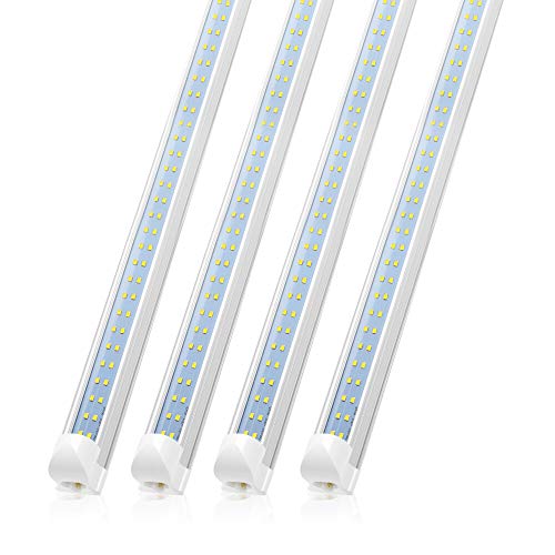 8ft Led Shop Light Fixture, Double Row T8 Integrated 8 Foot Led Tube ...