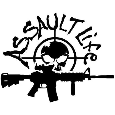 Amazon.com: Assault Life Skull Target Gun Weapon - Sticker Graphic ...